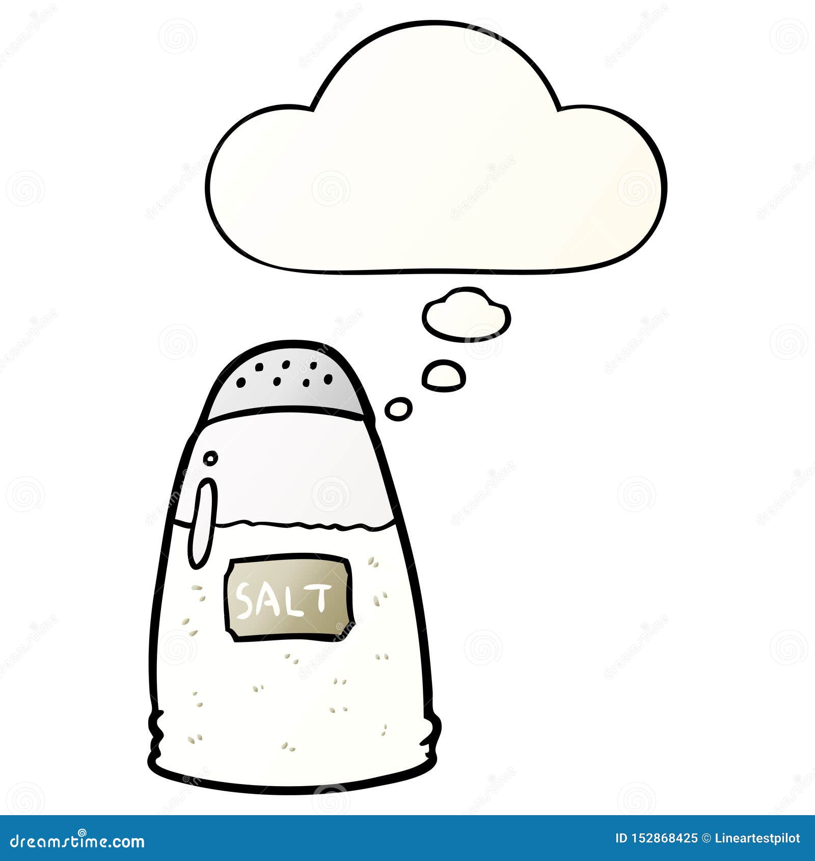 A Creative Cartoon Salt and Thought Bubble in Smooth Gradient Style ...