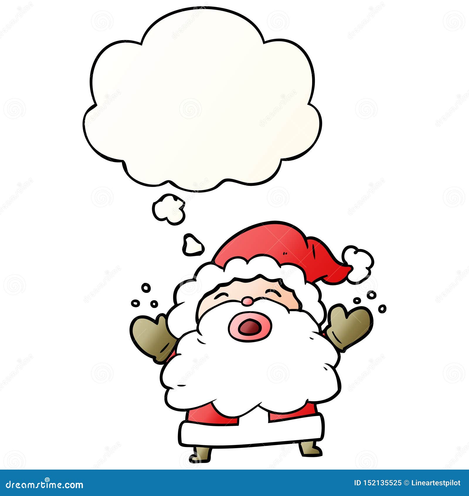 A Creative Cartoon Santa Claus Shouting and Thought Bubble in Smooth ...