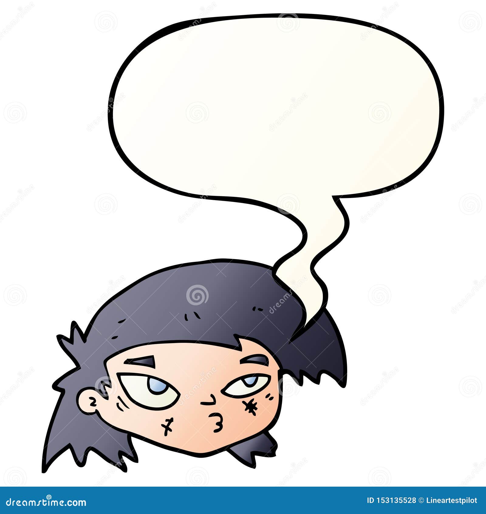 A Creative Cartoon Scratched Up Face and Speech Bubble in Smooth ...