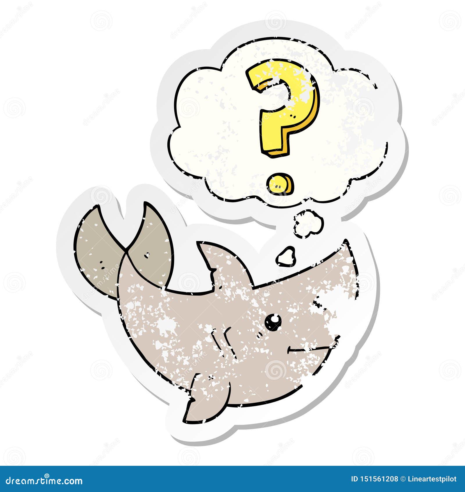 A Creative Cartoon Shark Asking Question and Thought Bubble As a ...