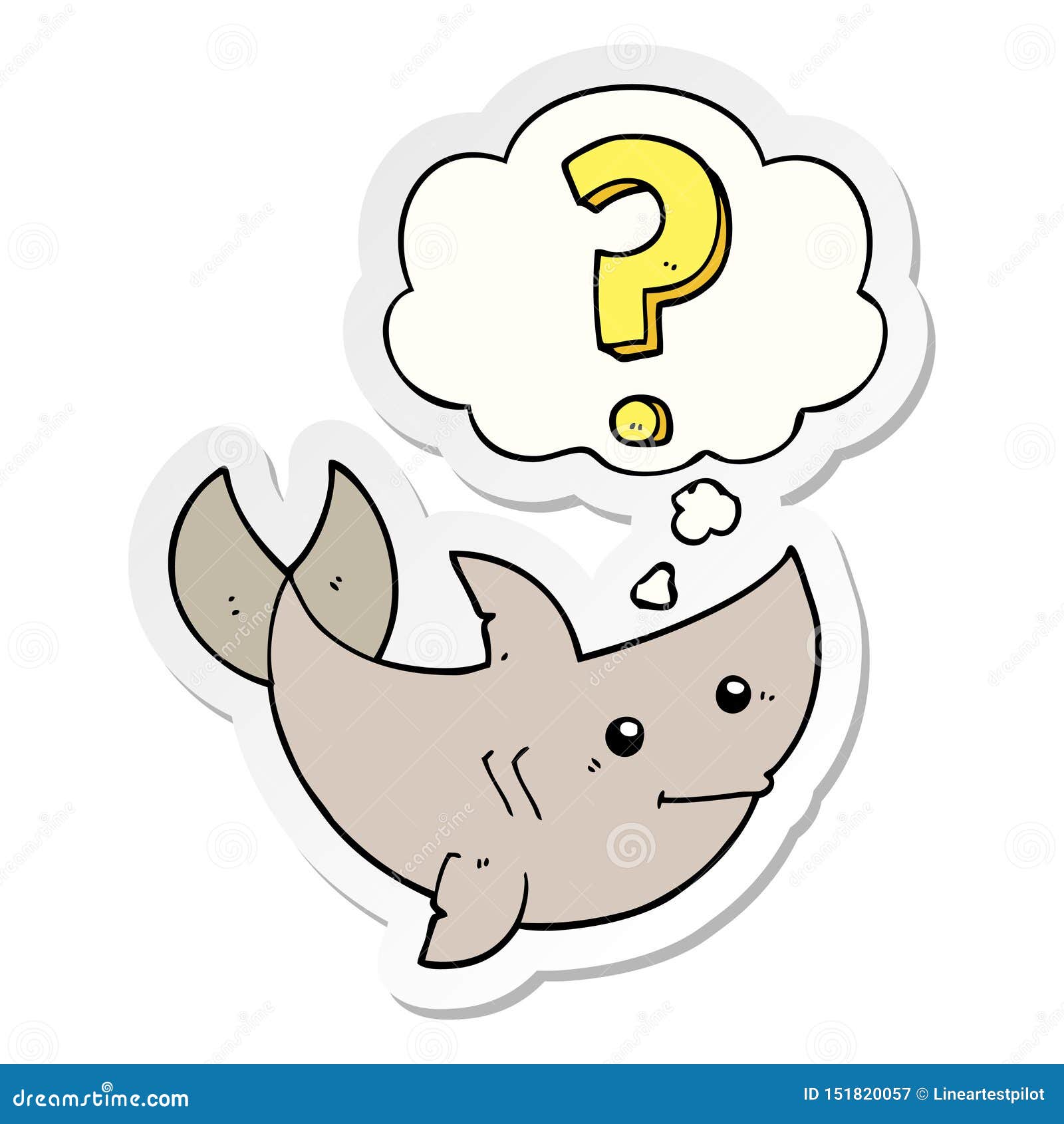 A Creative Cartoon Shark Asking Question and Thought Bubble As a ...