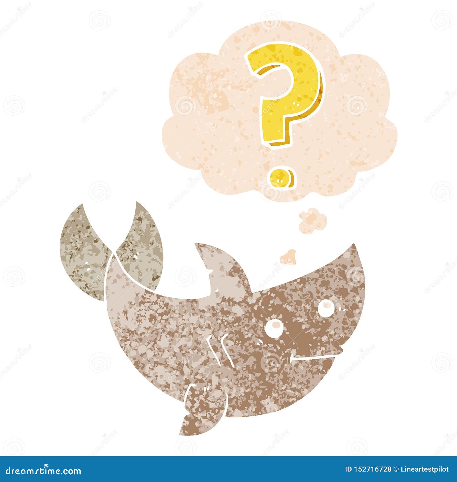 A Creative Cartoon Shark Asking Question and Thought Bubble in Retro ...
