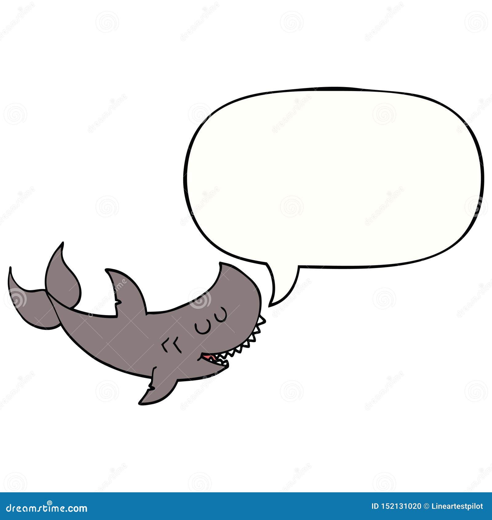A Creative Cartoon Shark and Speech Bubble Stock Vector - Illustration ...