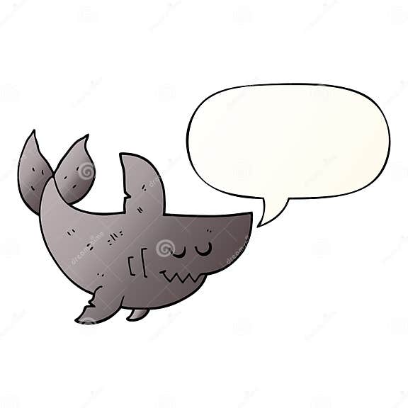 A Creative Cartoon Shark and Speech Bubble in Smooth Gradient Style ...