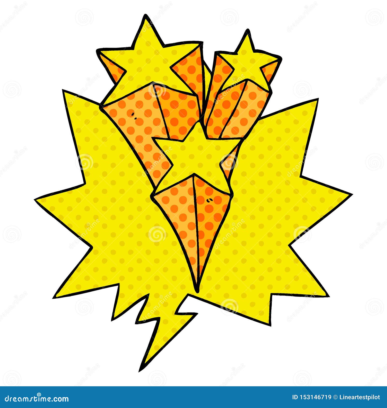 A Creative Cartoon Shooting Stars and Speech Bubble in Comic Book Style ...