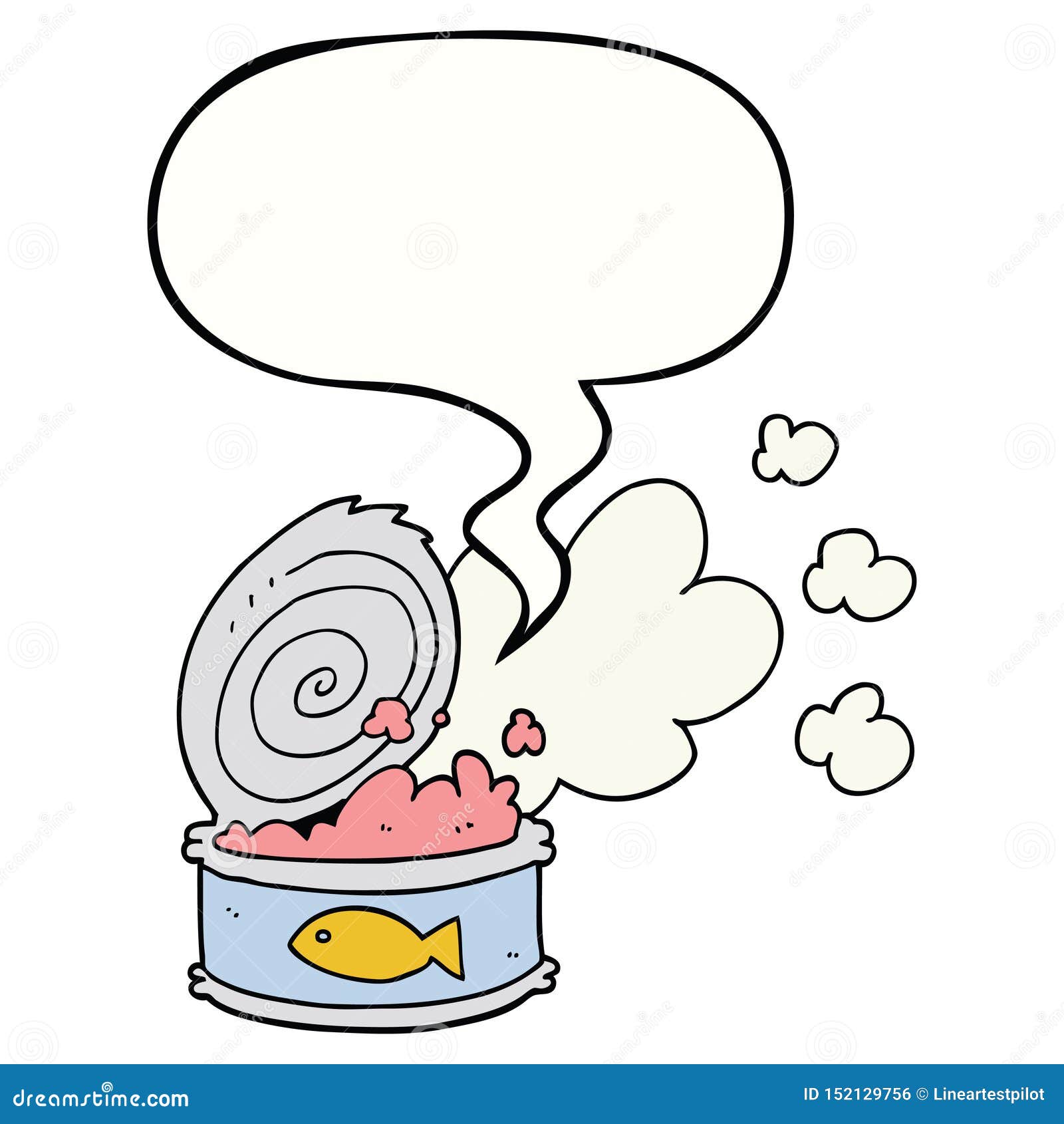 A Creative Cartoon Smelly Can of Fish and Speech Bubble Stock Vector ...