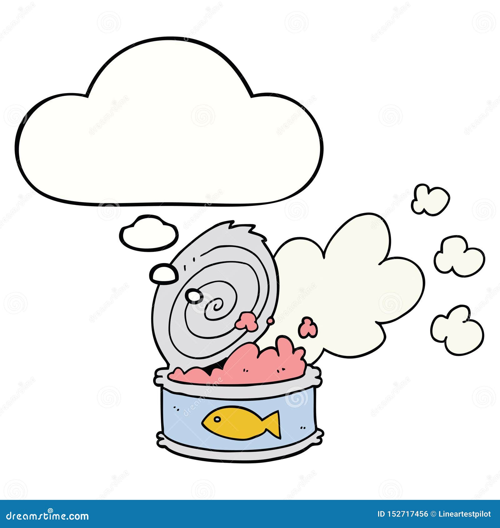 A Creative Cartoon Smelly Can of Fish and Thought Bubble Stock Vector ...