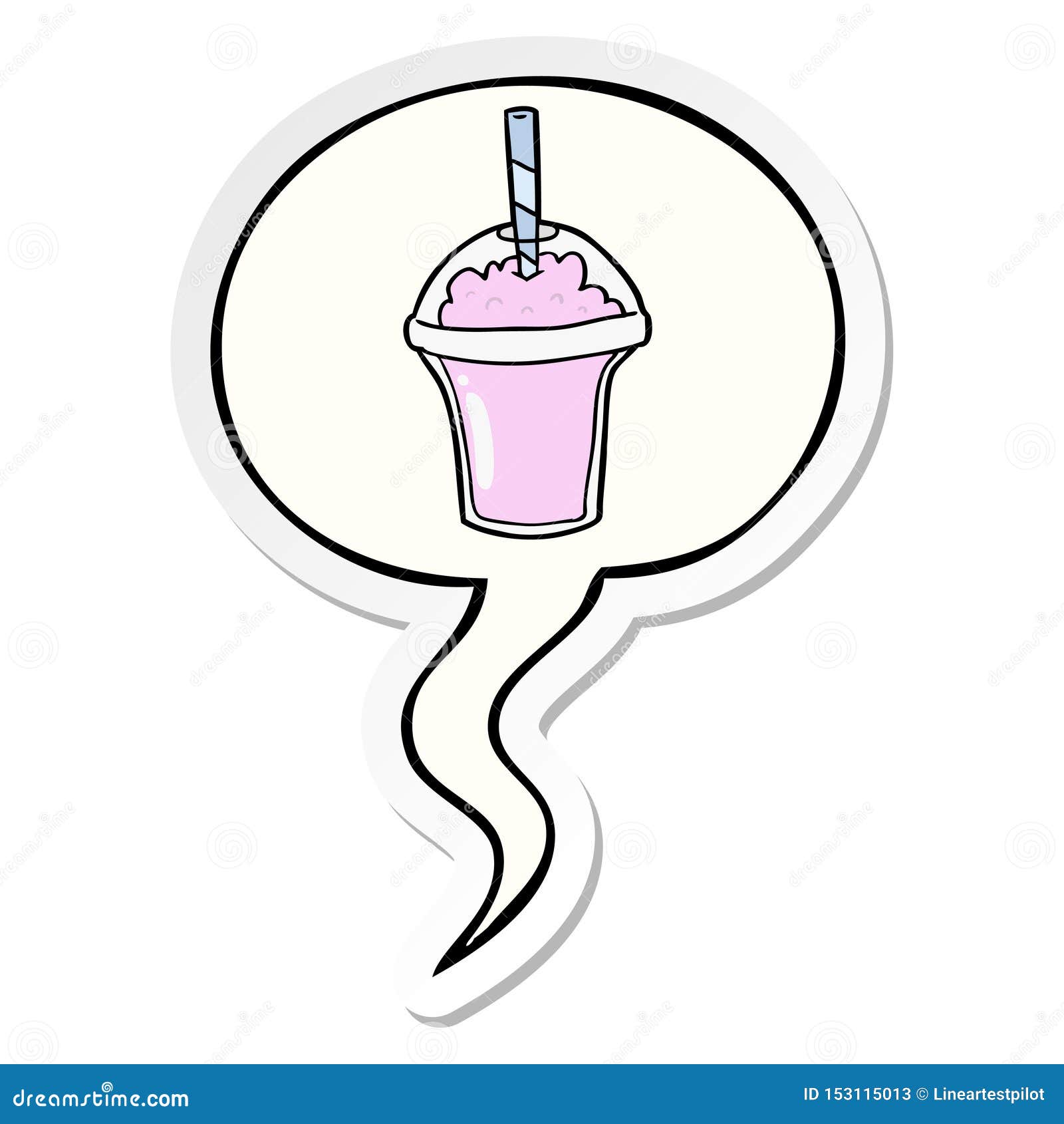 A Creative Cartoon Smoothie and Speech Bubble Sticker Stock Vector ...