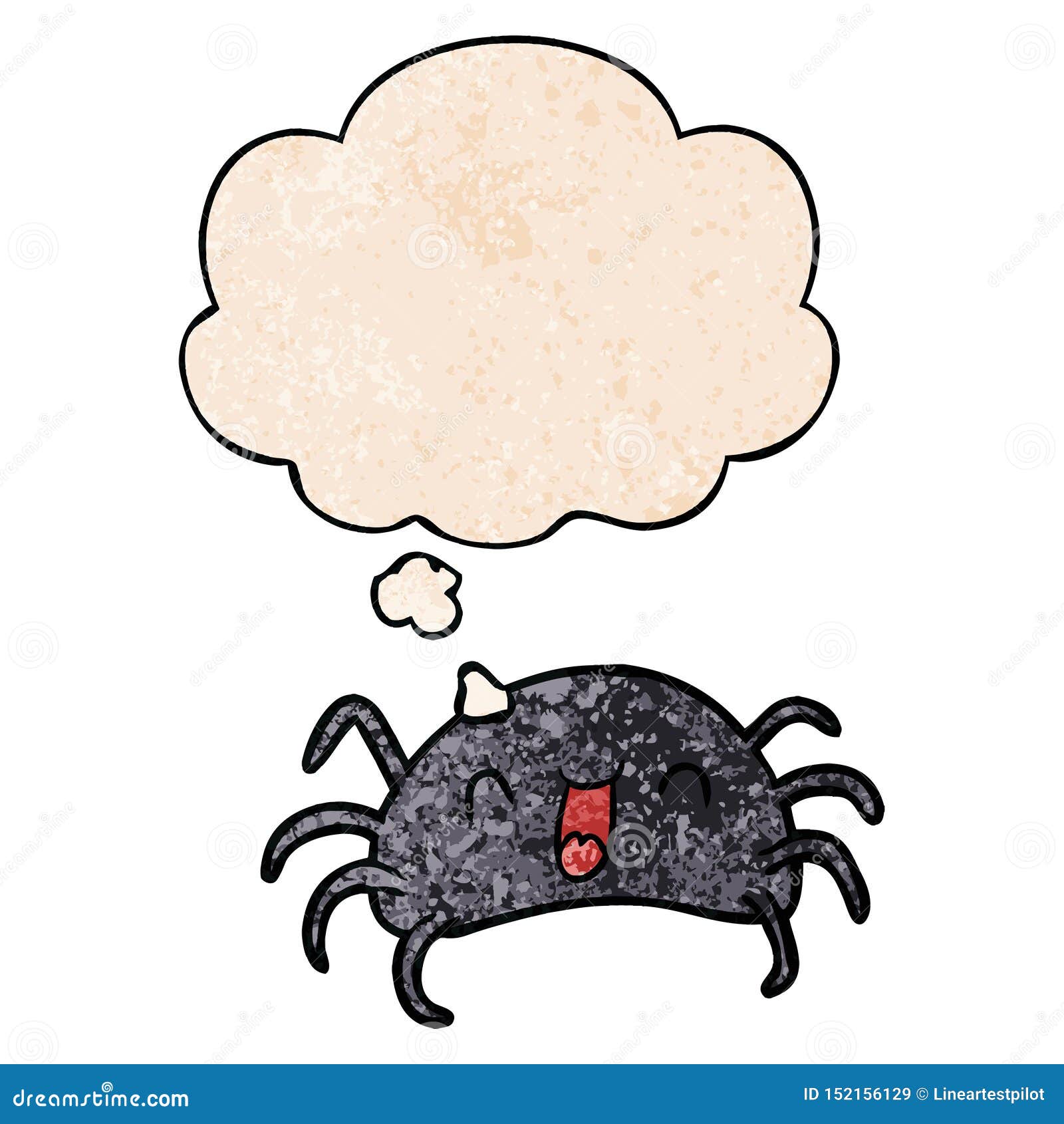 A Creative Cartoon Spider and Thought Bubble in Grunge Texture Pattern ...