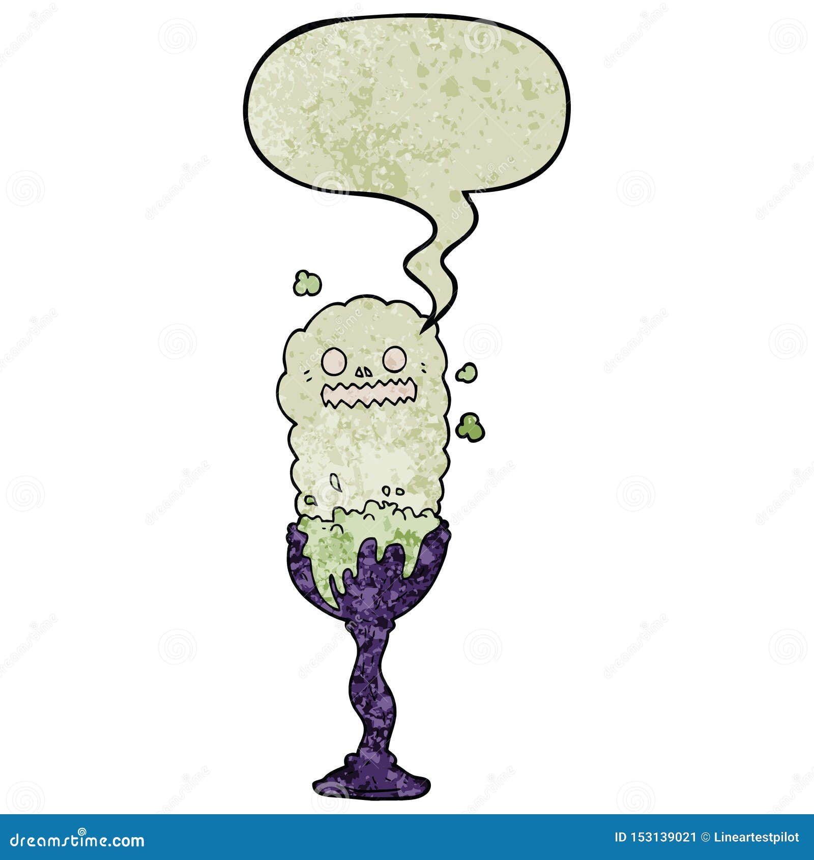 A Creative Cartoon Spooky Halloween Potion Cup and Speech Bubble in ...