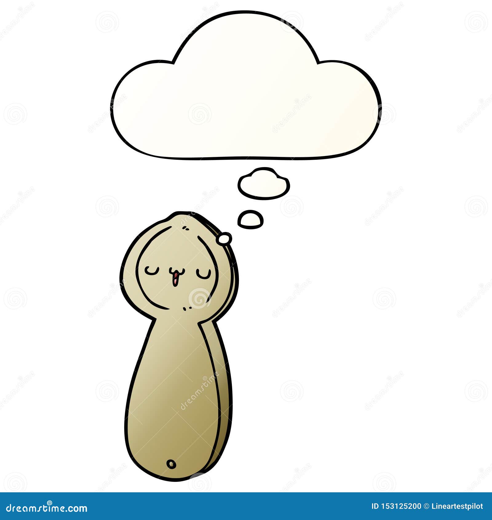 A Creative Cartoon Spoon and Thought Bubble in Smooth Gradient Style ...