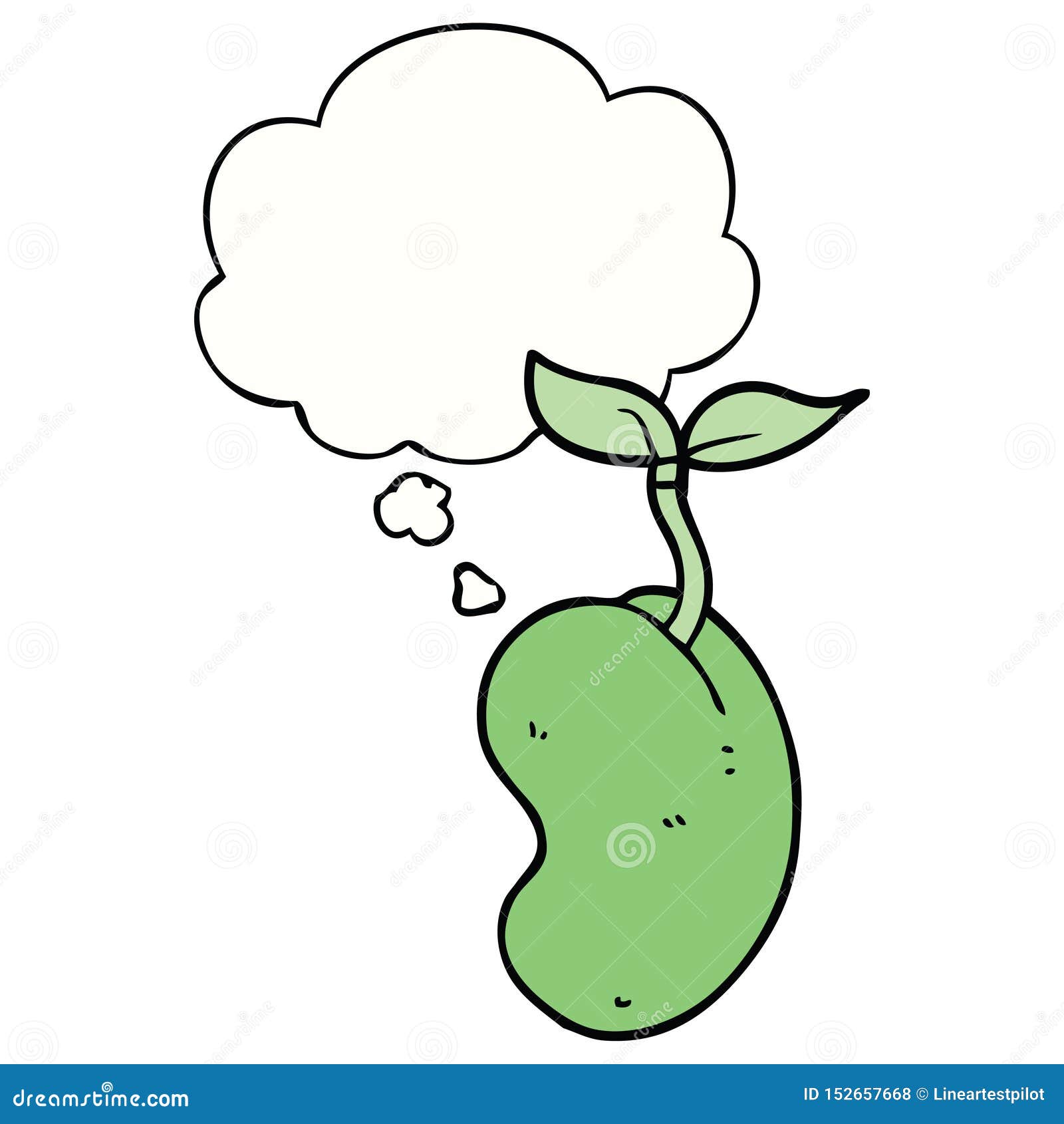 A Creative Cartoon Sprouting Seed and Thought Bubble Stock Vector ...