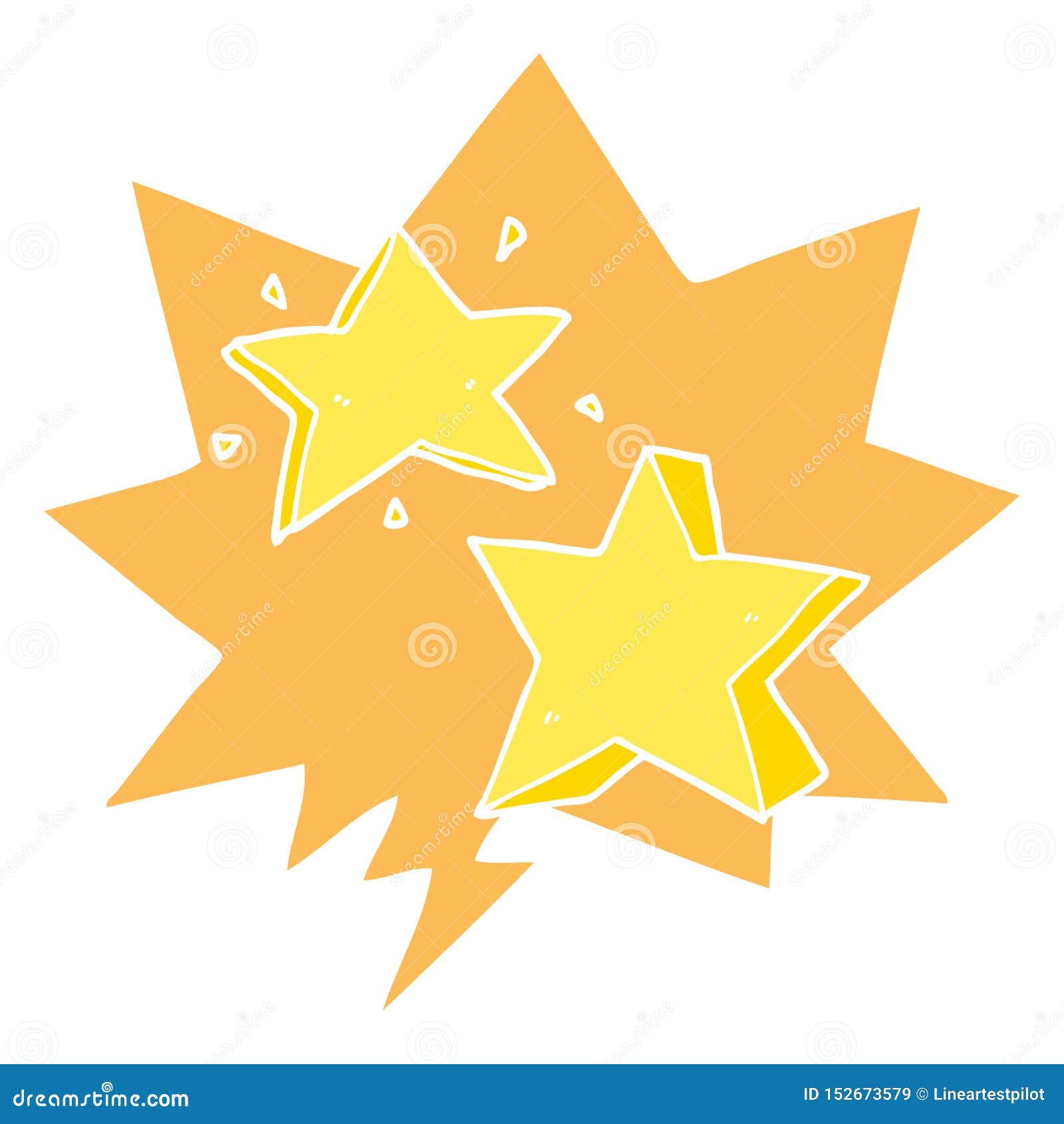A Creative Cartoon Star and Speech Bubble in Retro Style Stock Vector ...
