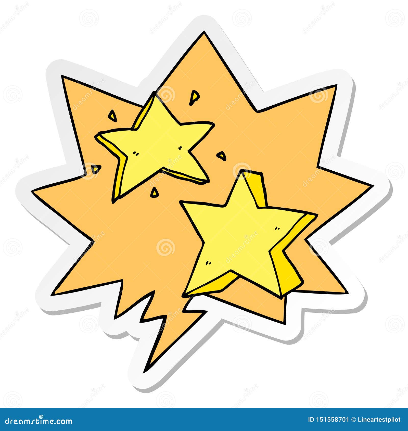 A Creative Cartoon Star and Speech Bubble Sticker Stock Vector ...