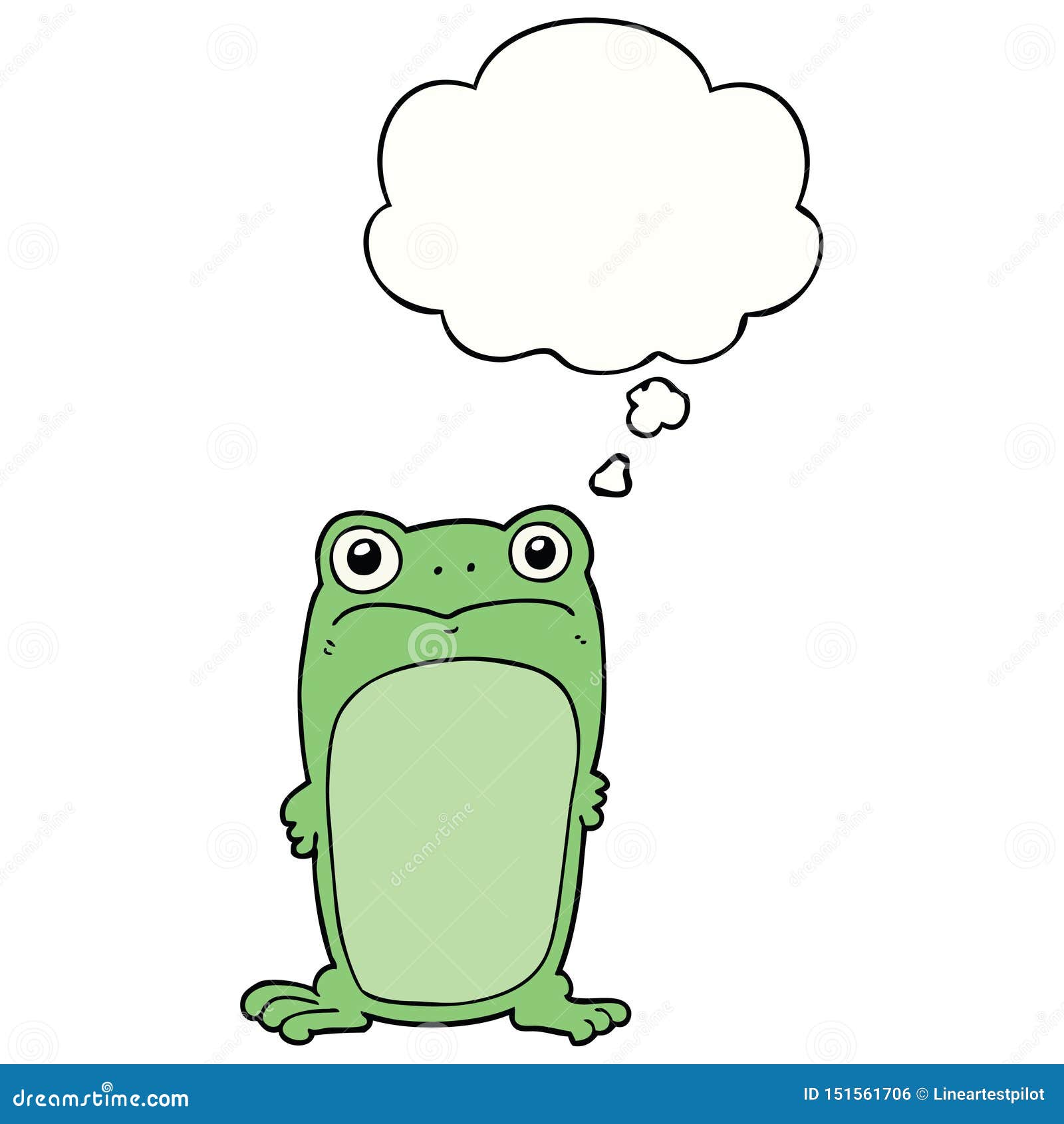 A Creative Cartoon Staring Frog and Thought Bubble Stock Vector ...