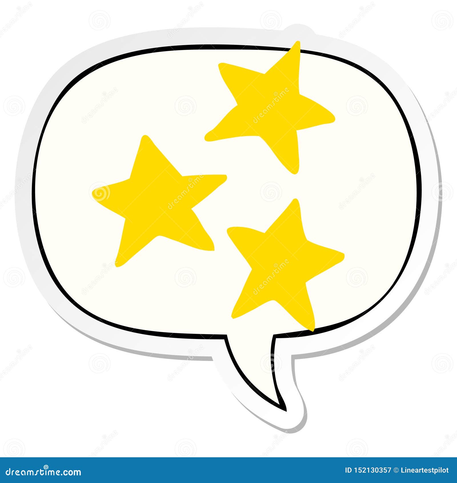 A Creative Cartoon Stars and Speech Bubble Sticker Stock Vector ...