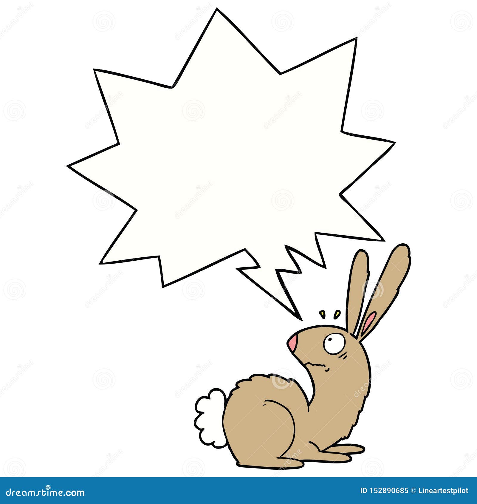 A Creative Cartoon Startled Bunny Rabbit and Speech Bubble Stock Vector ...