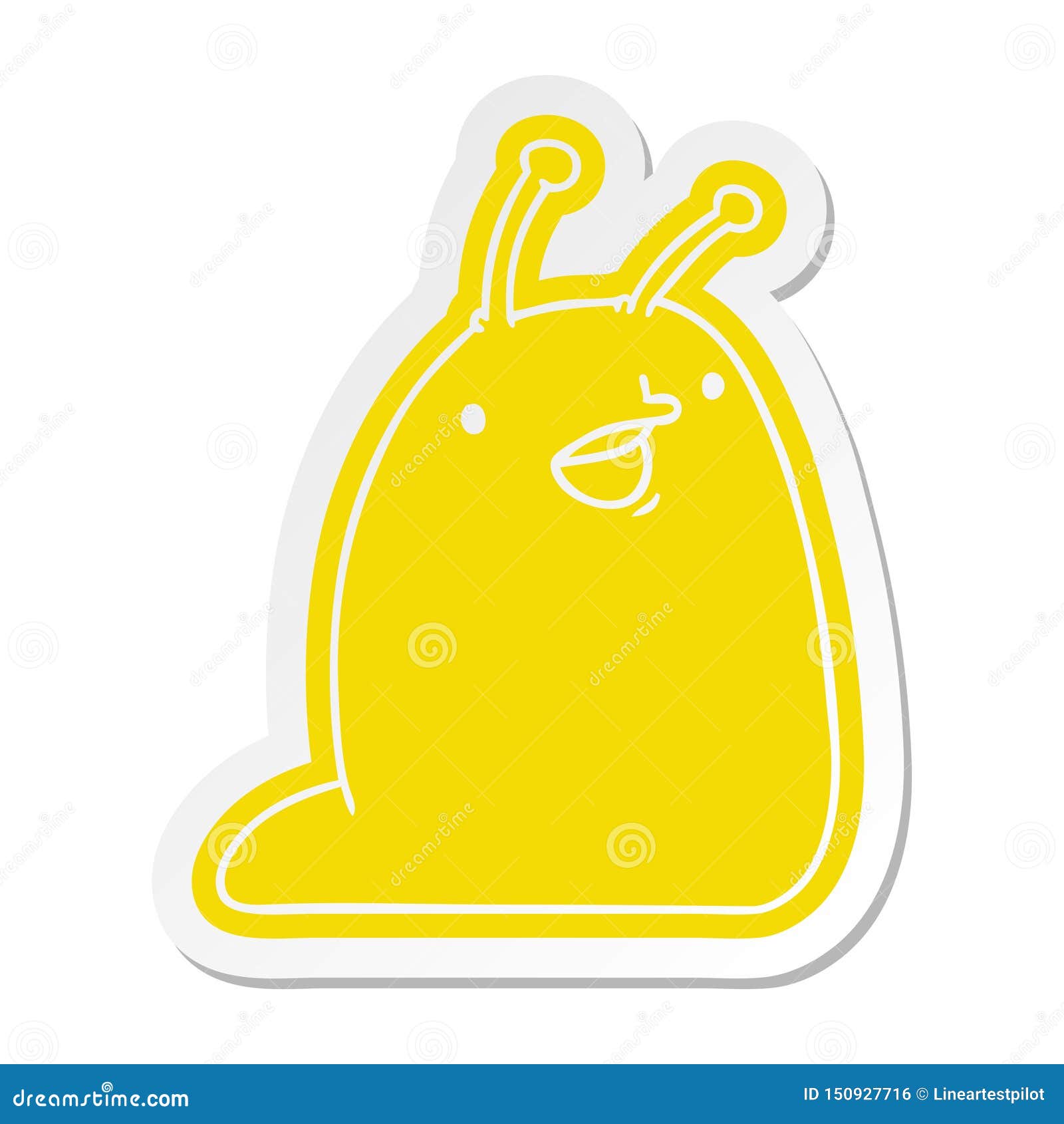 A Creative Cartoon Sticker of a Cute Kawaii Slug Stock Vector ...
