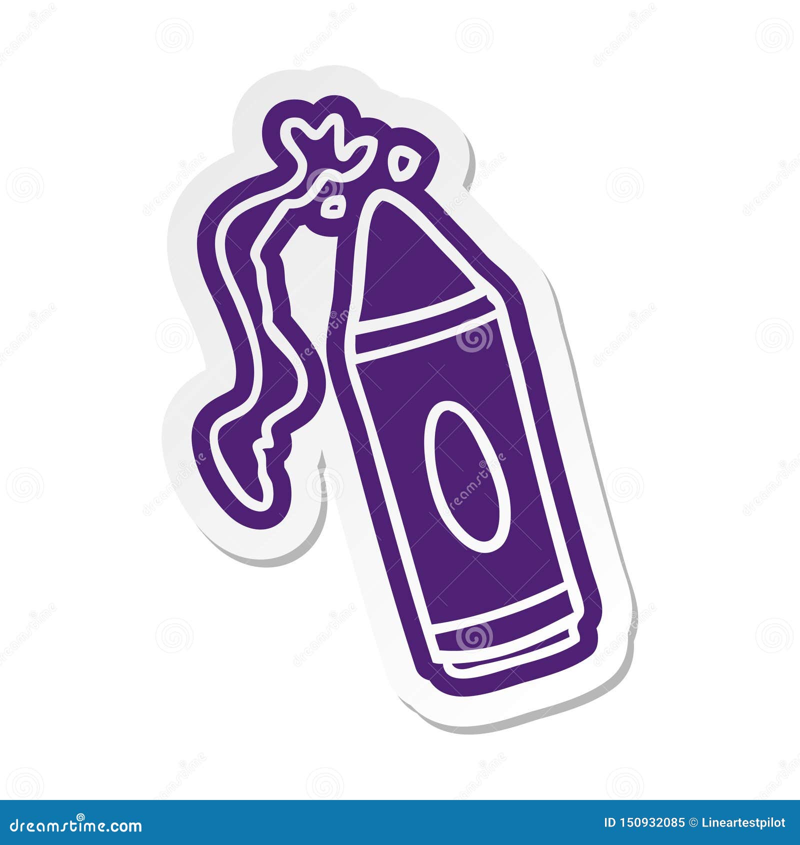 Sticker Of A Pink Cookie Cartoon Vector Illustration | CartoonDealer ...