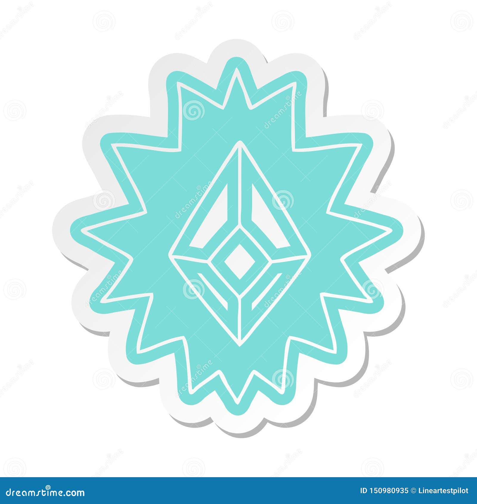 A Creative Cartoon Sticker of a Red Bright Jewel Stock Vector ...