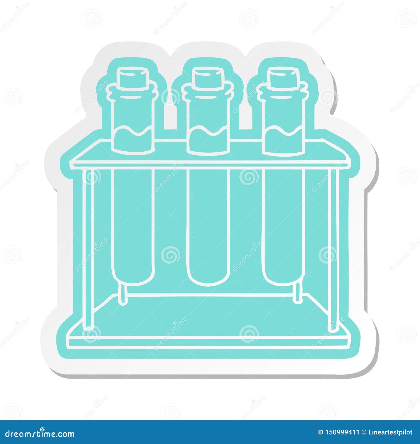 A Creative Cartoon Sticker of a Science Test Tube Stock Vector ...