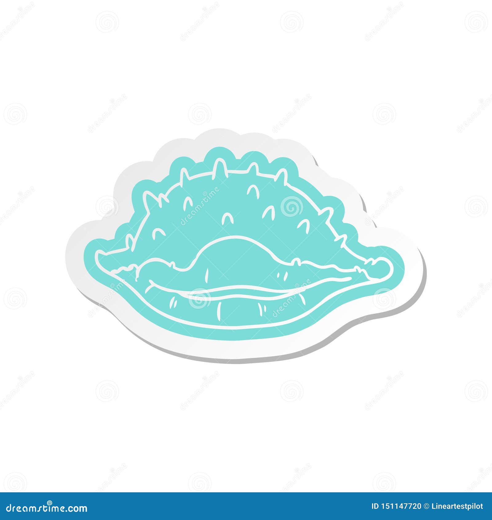 A Creative Cartoon Sticker of a Sea Shell Stock Vector - Illustration ...