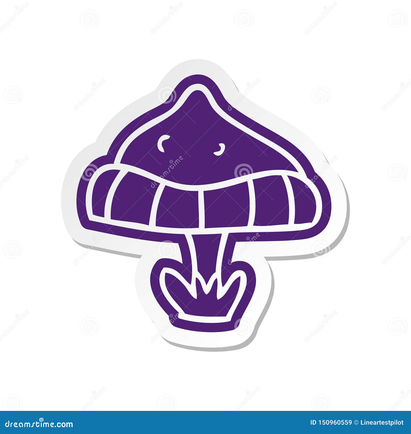 A Creative Cartoon Sticker of a Single Toadstool Stock Vector ...