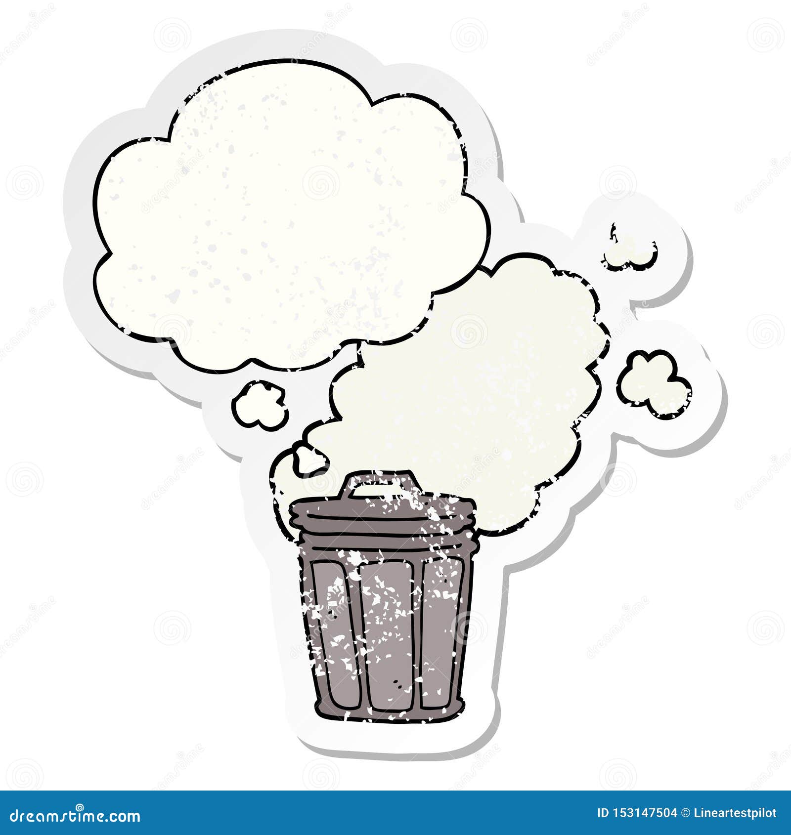 A Creative Cartoon Stinky Garbage Can and Thought Bubble As a ...