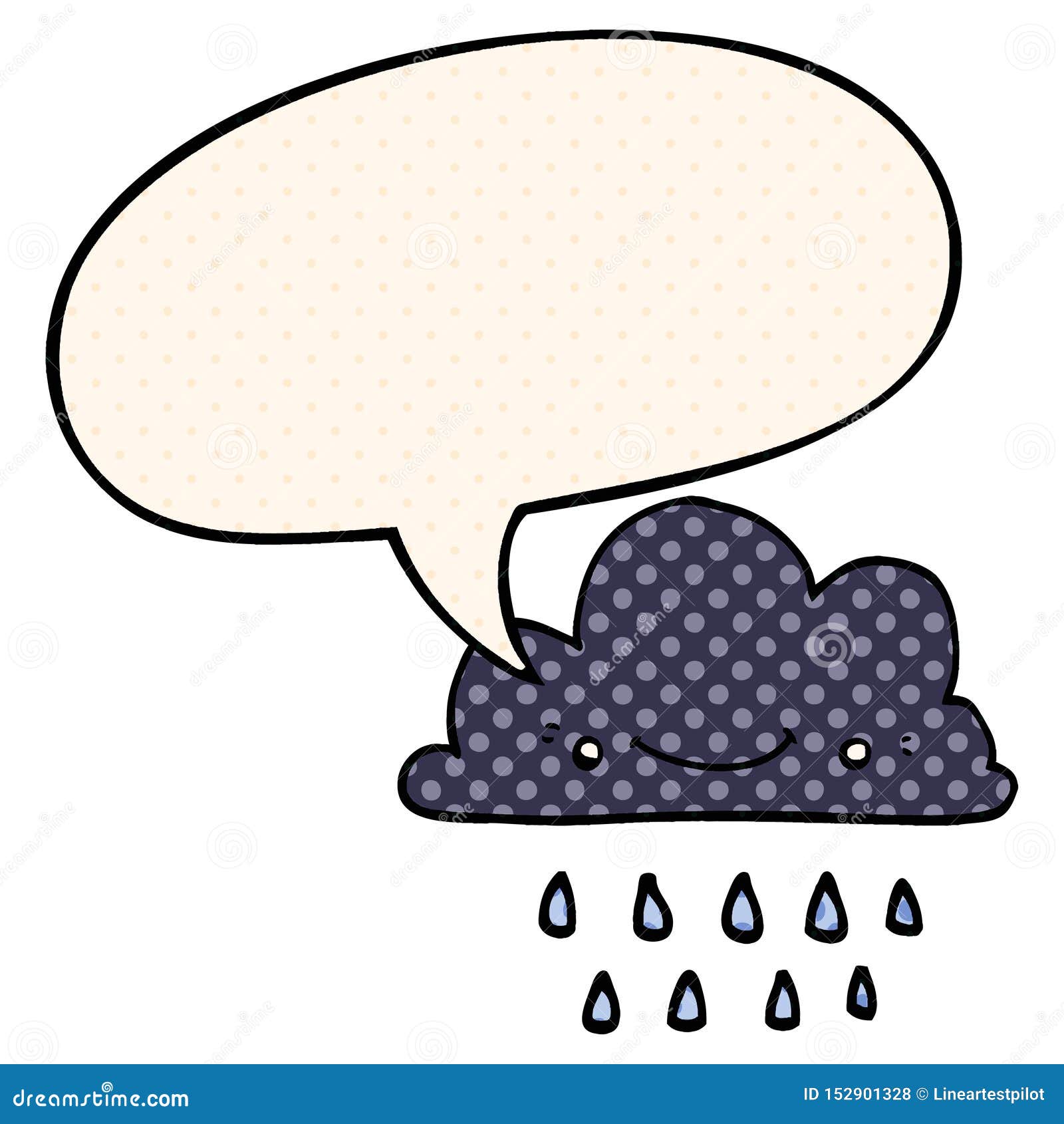 A Creative Cartoon Storm Cloud and Speech Bubble in Comic Book Style ...