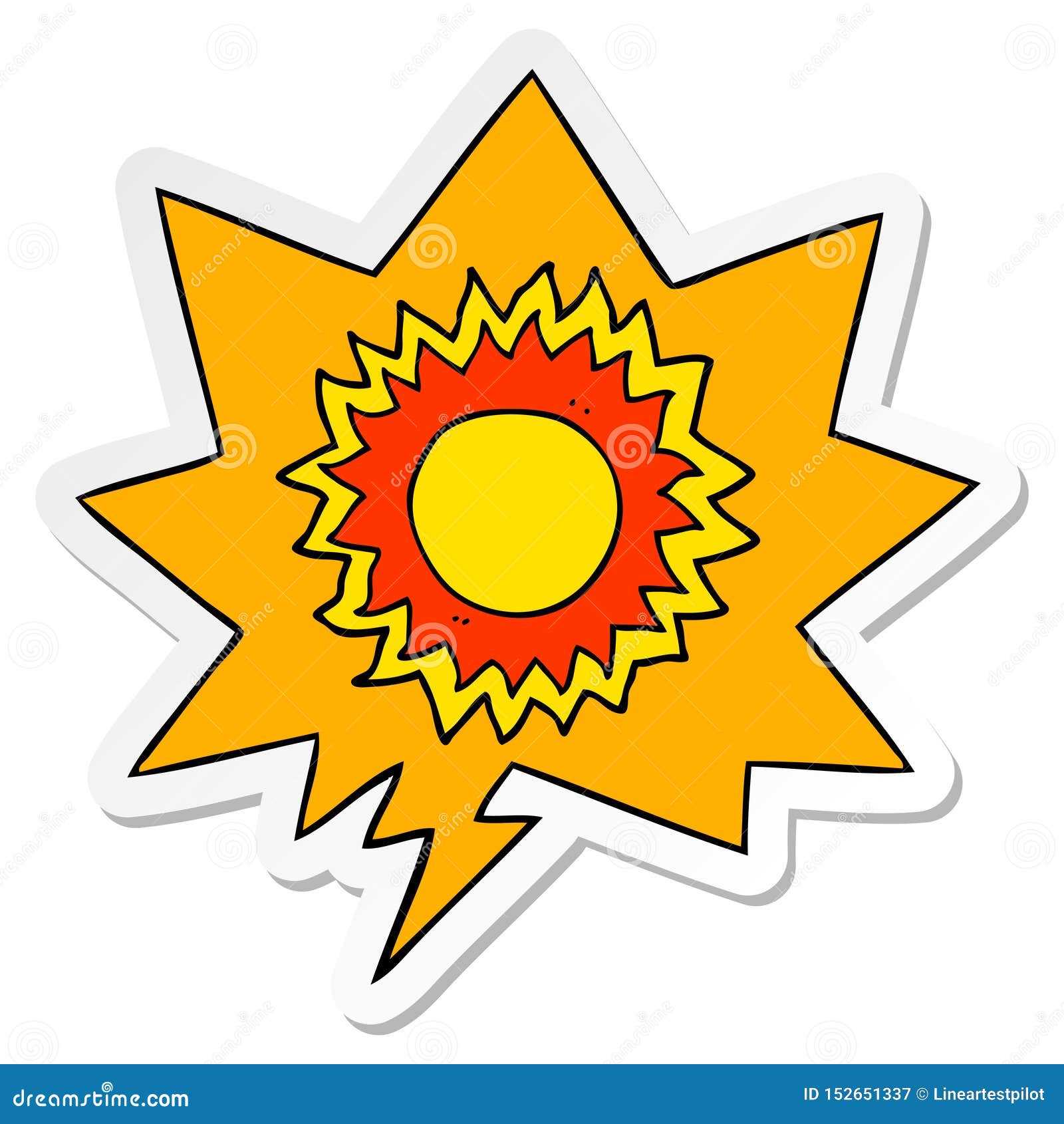 A Creative Cartoon Sun and Speech Bubble Sticker Stock Vector ...