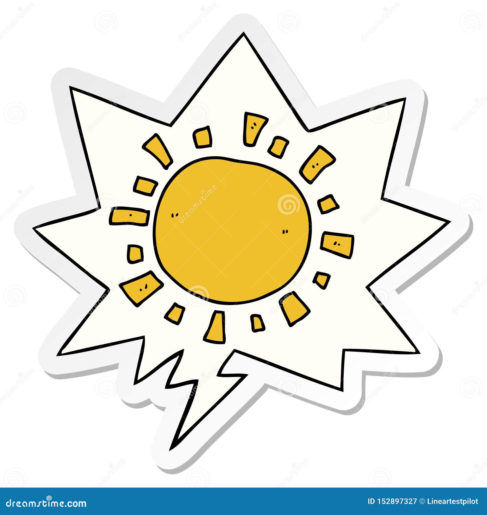A Creative Cartoon Sun and Speech Bubble Sticker Stock Vector ...