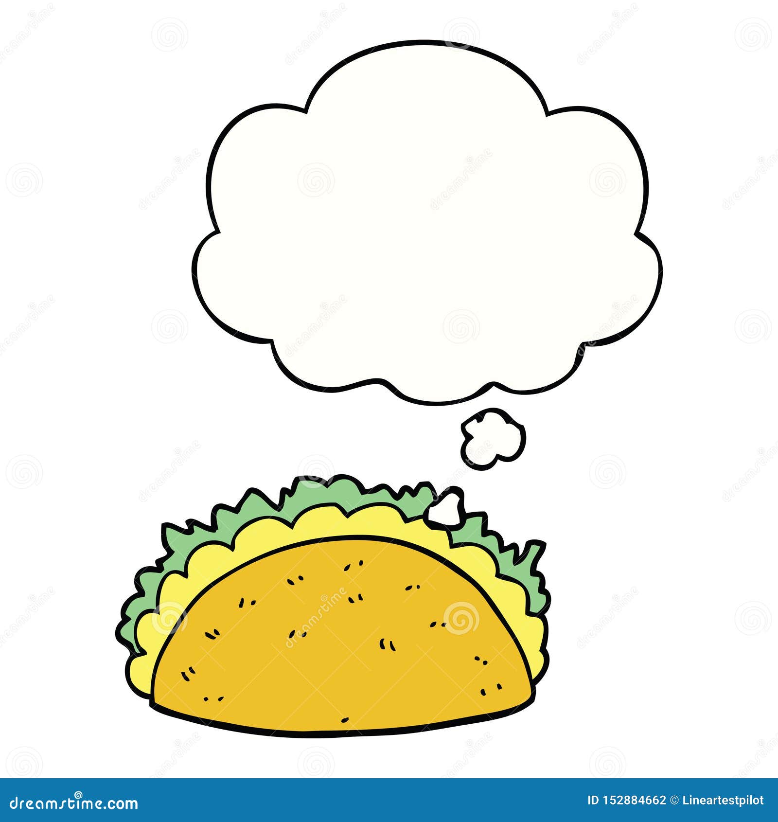 A Creative Cartoon Taco and Thought Bubble Stock Vector - Illustration ...