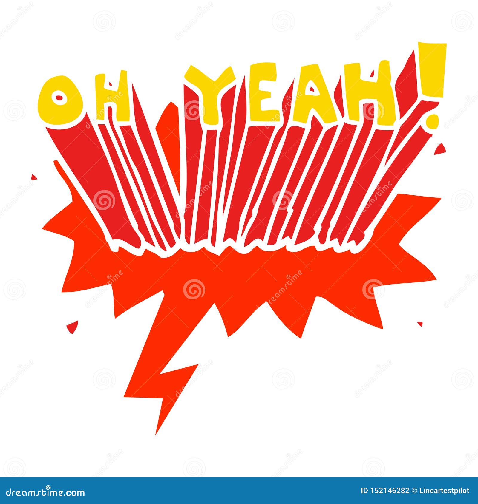 A Creative Cartoon Text Oh Yeah! and Speech Bubble in Retro Style Stock ...