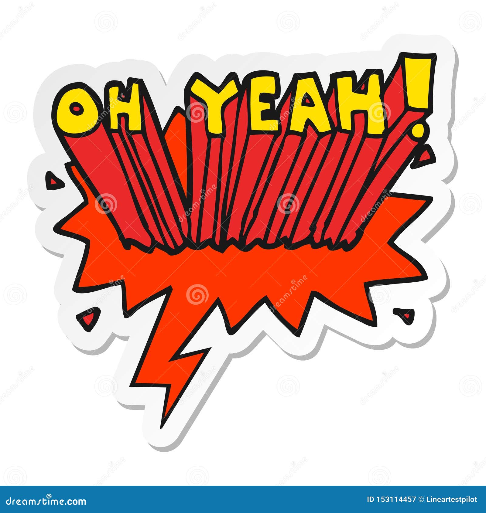 A Creative Cartoon Text Oh Yeah! and Speech Bubble Sticker Stock Vector ...