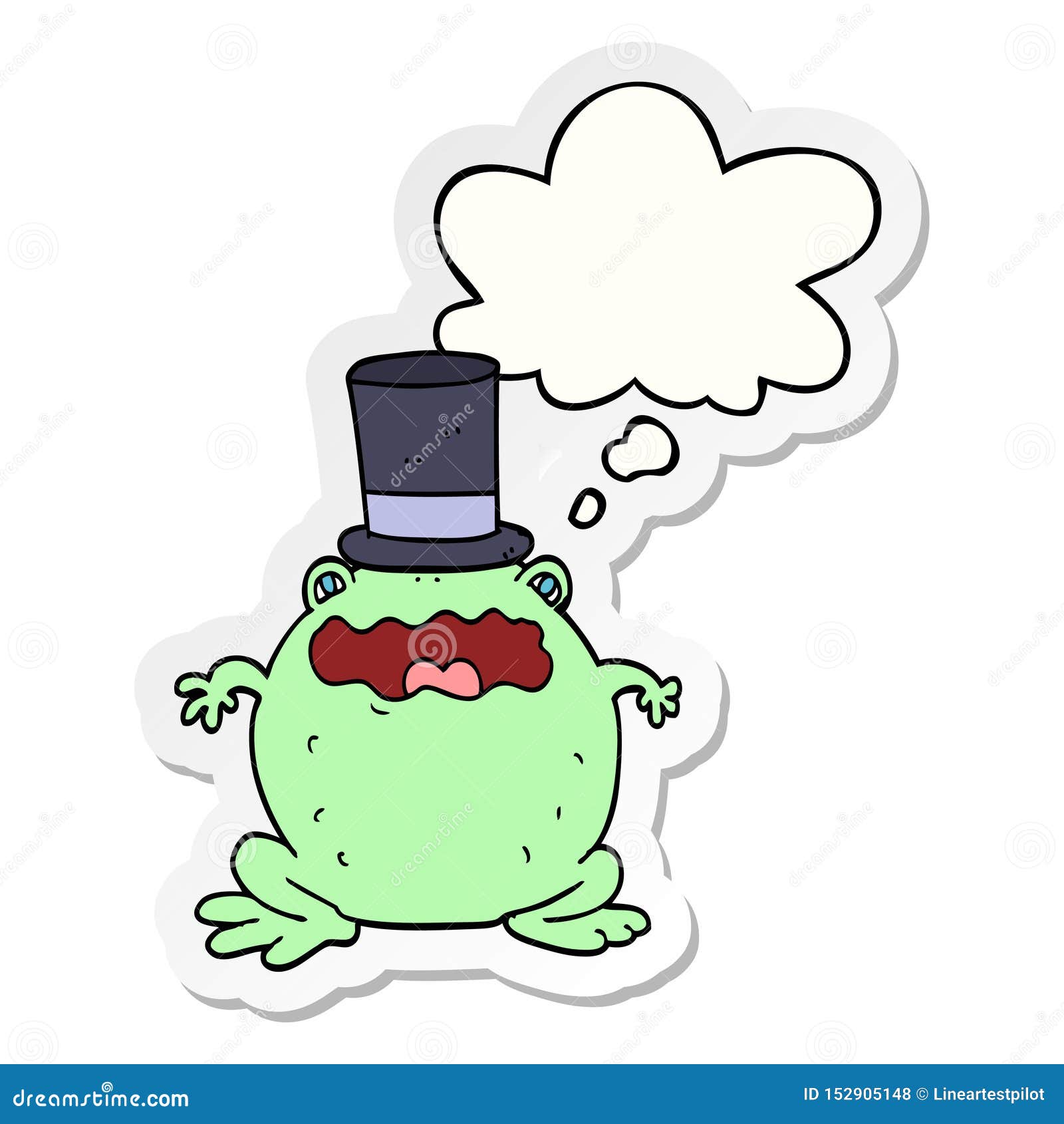 A Creative Cartoon Toad Wearing Top Hat and Thought Bubble As a Printed ...