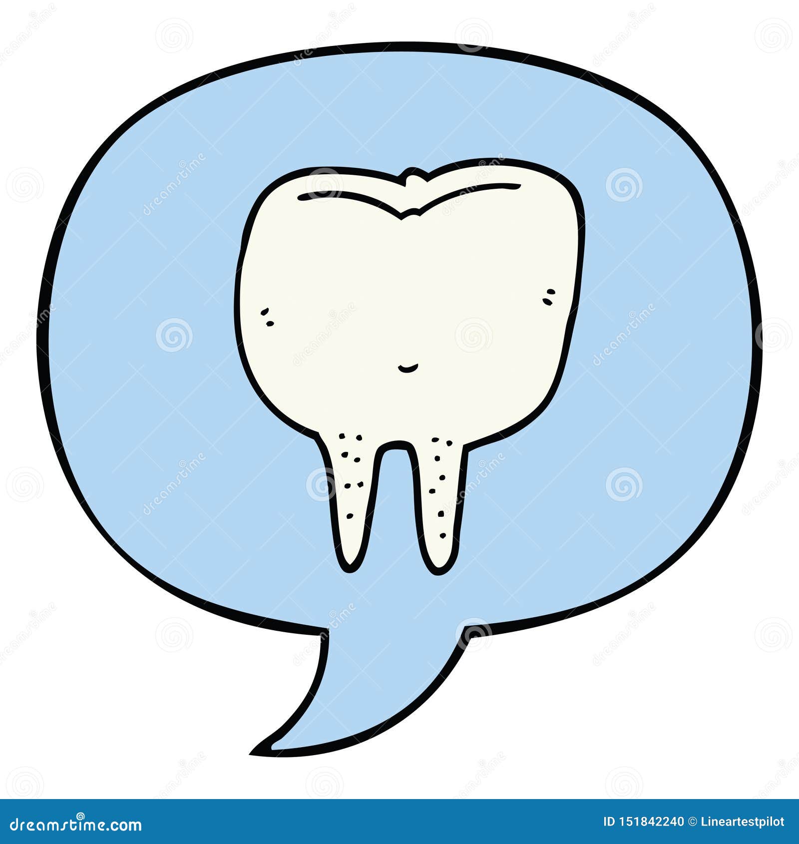 A Creative Cartoon Tooth and Speech Bubble Stock Vector - Illustration ...