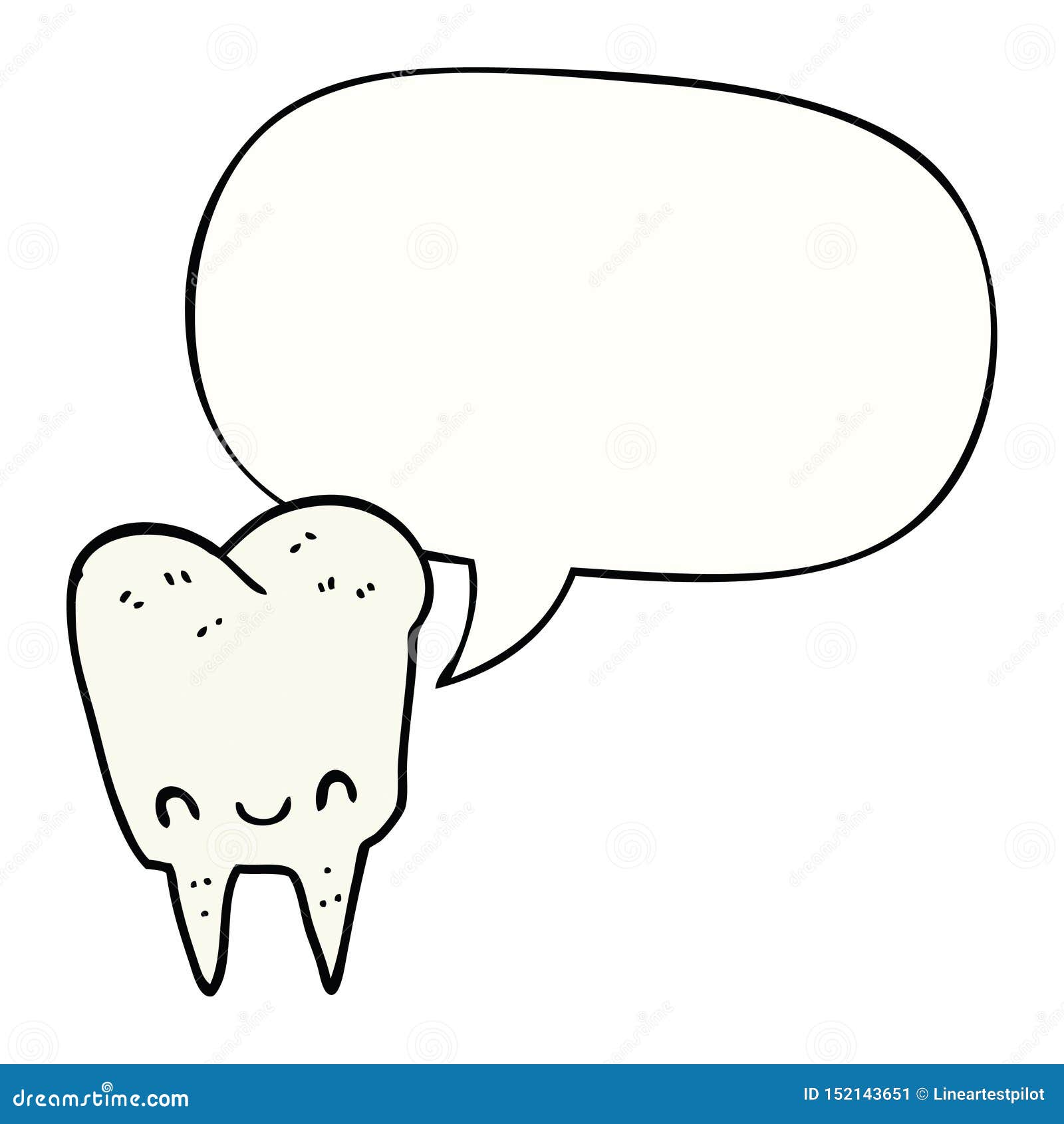 A Creative Cartoon Tooth and Speech Bubble Stock Vector - Illustration ...