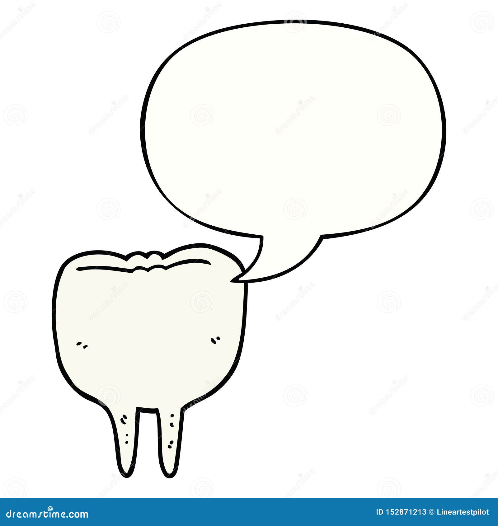 A Creative Cartoon Tooth and Speech Bubble Stock Vector - Illustration ...