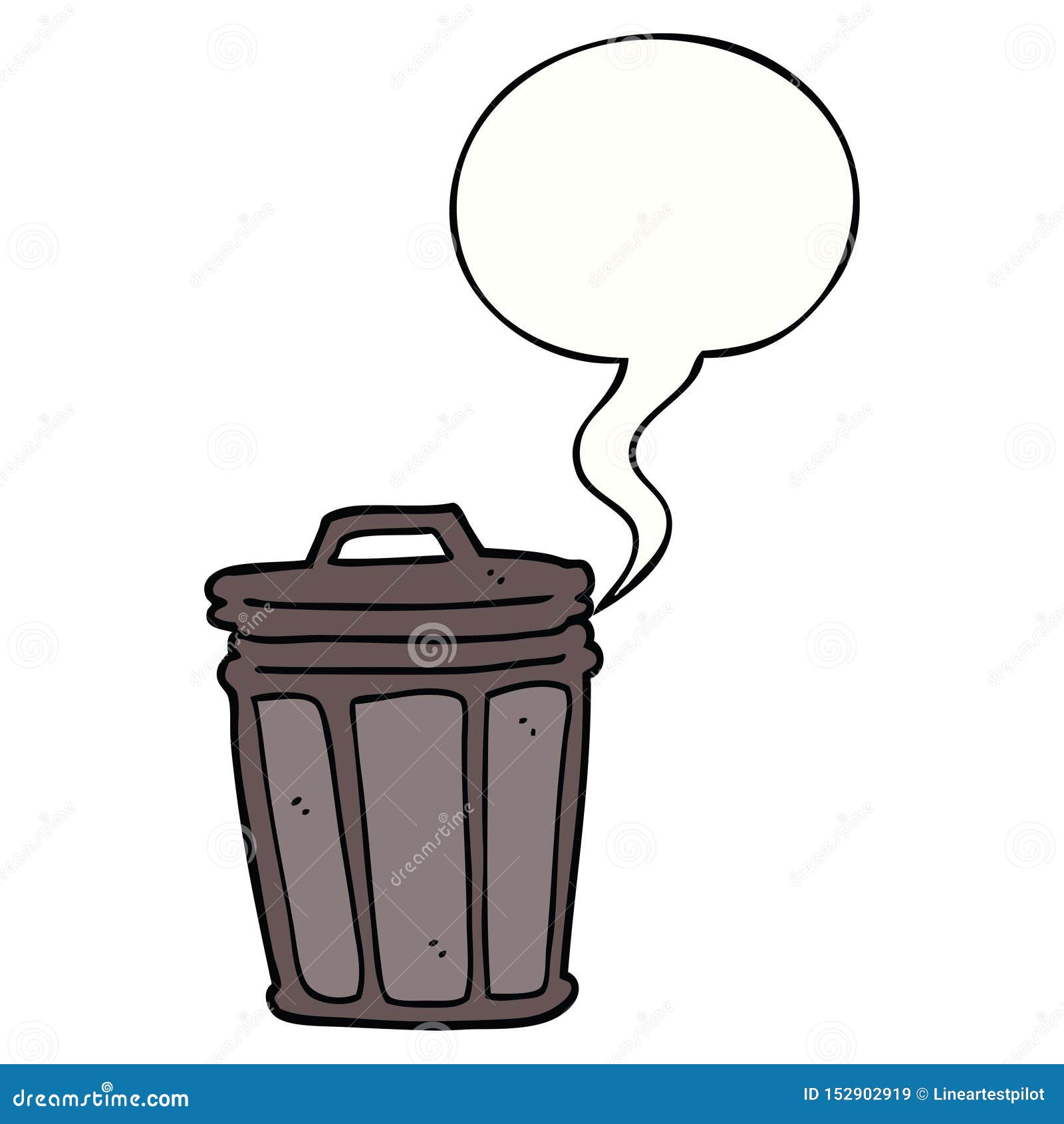 A Creative Cartoon Trash Can and Speech Bubble Stock Vector ...