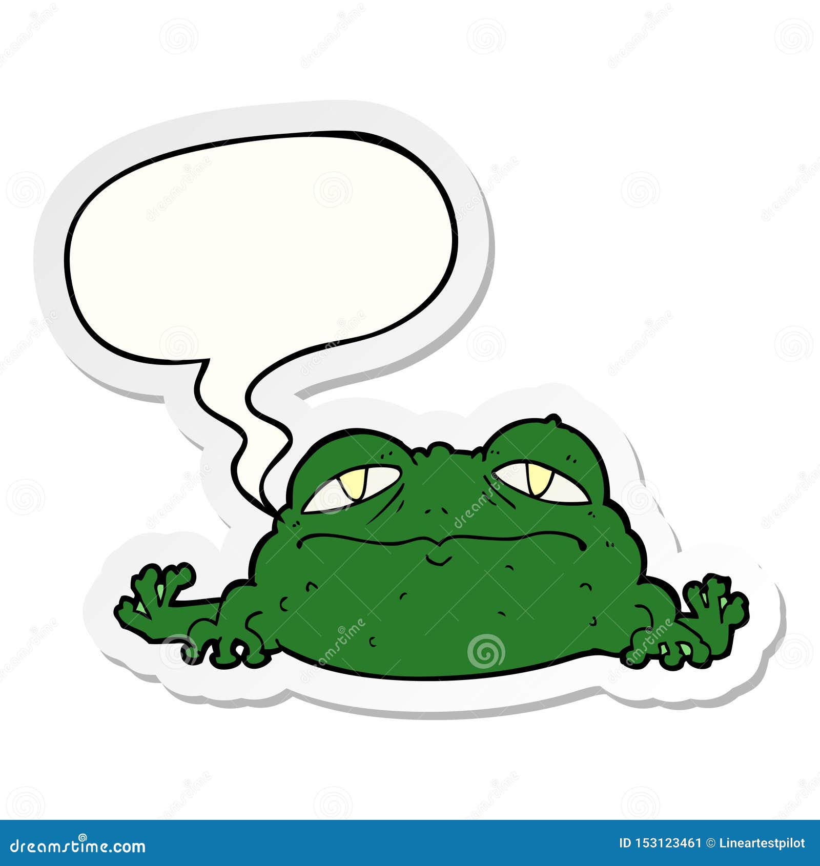 A Creative Cartoon Ugly Frog and Speech Bubble Sticker Stock Vector ...