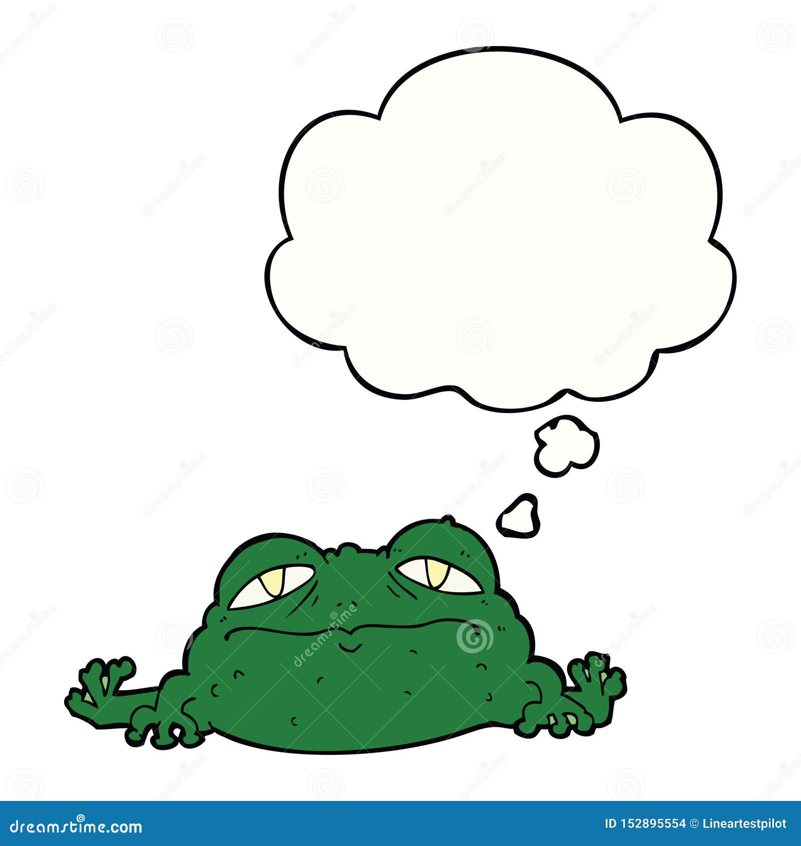 A Creative Cartoon Ugly Frog and Thought Bubble Stock Vector ...