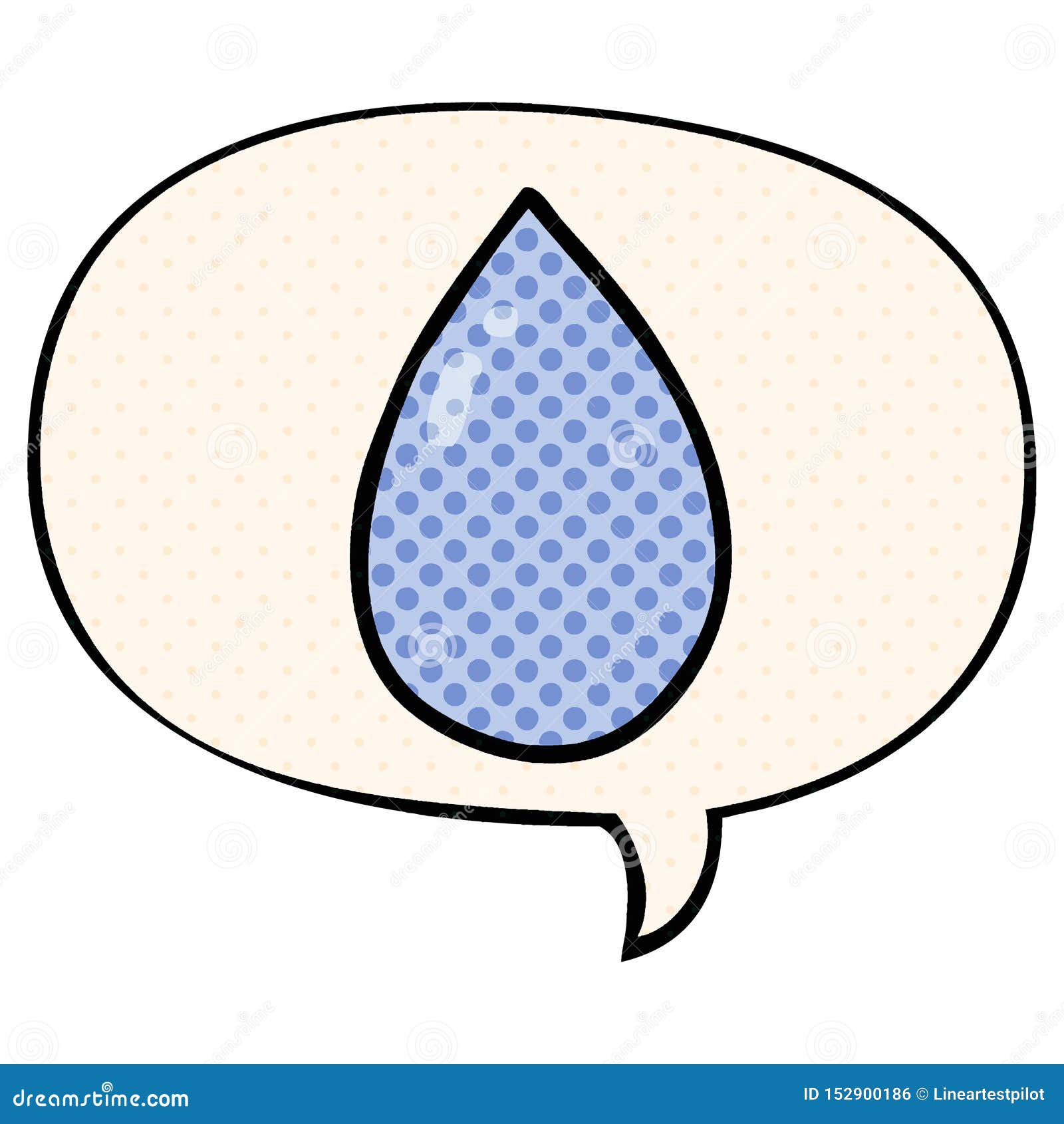 A Creative Cartoon Water Droplet and Speech Bubble in Comic Book Style ...