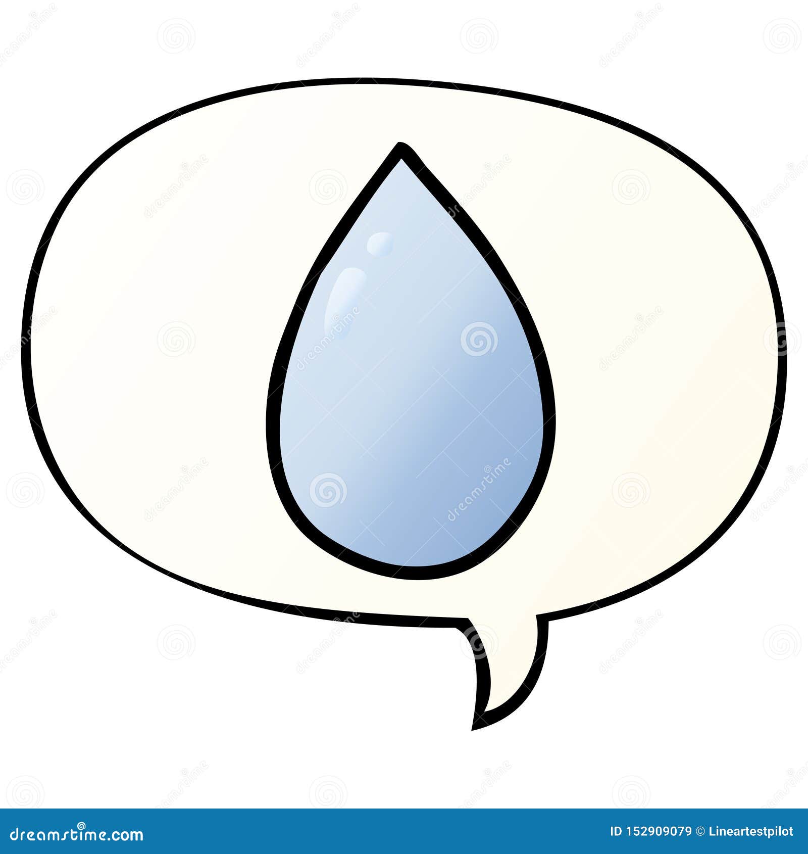 A Creative Cartoon Water Droplet and Speech Bubble in Smooth Gradient ...