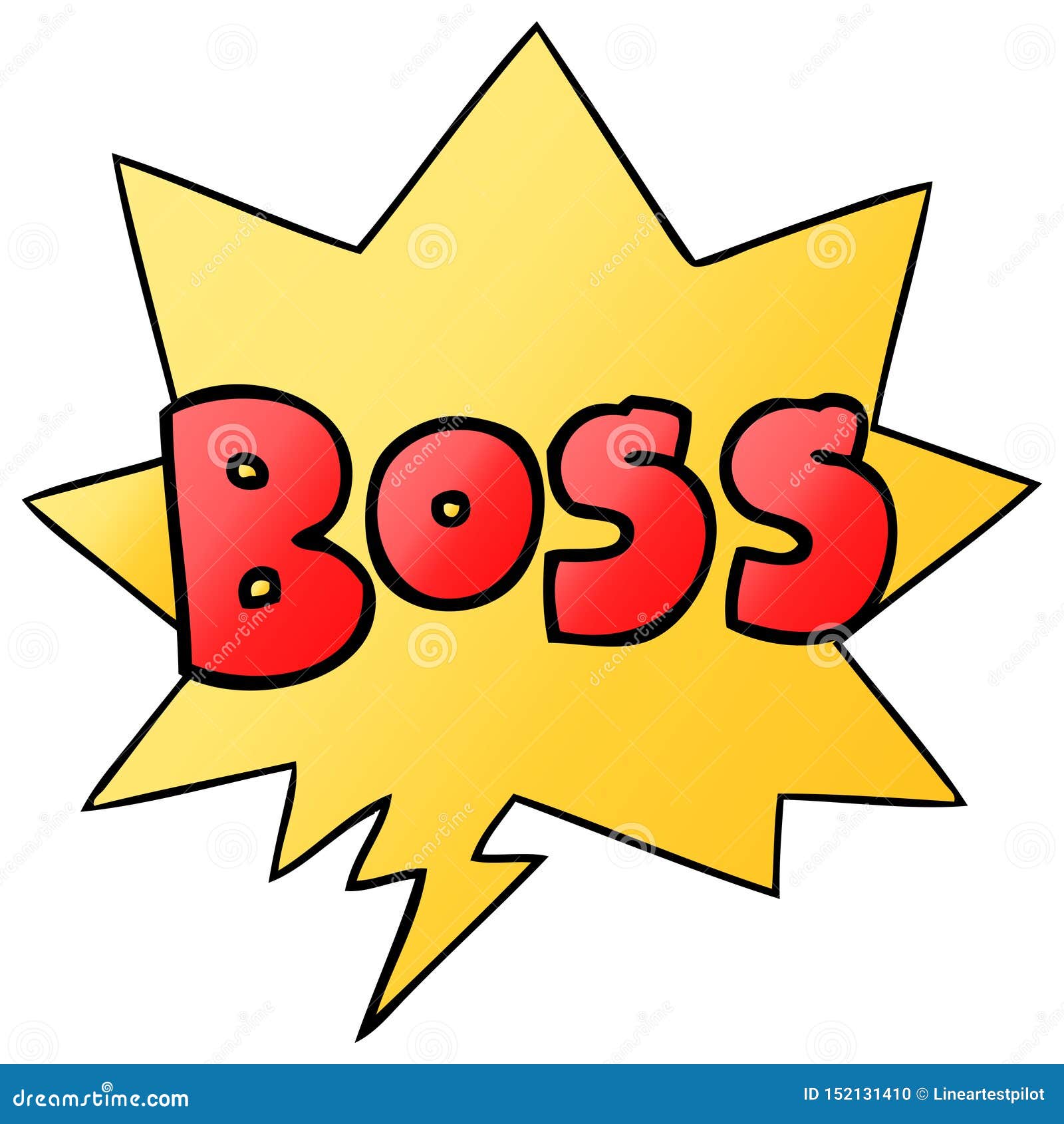 A Creative Cartoon Word Boss and Speech Bubble in Smooth Gradient Style ...
