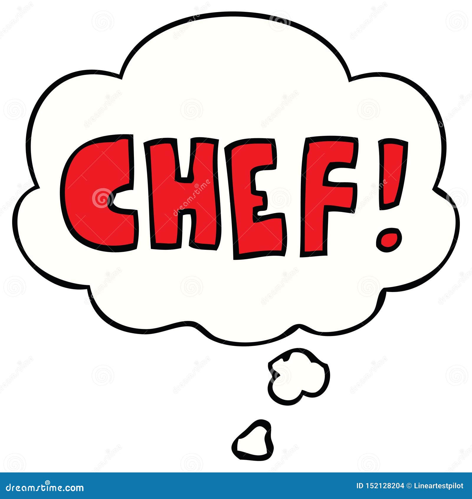 A Creative Cartoon Word Chef and Thought Bubble Stock Vector ...