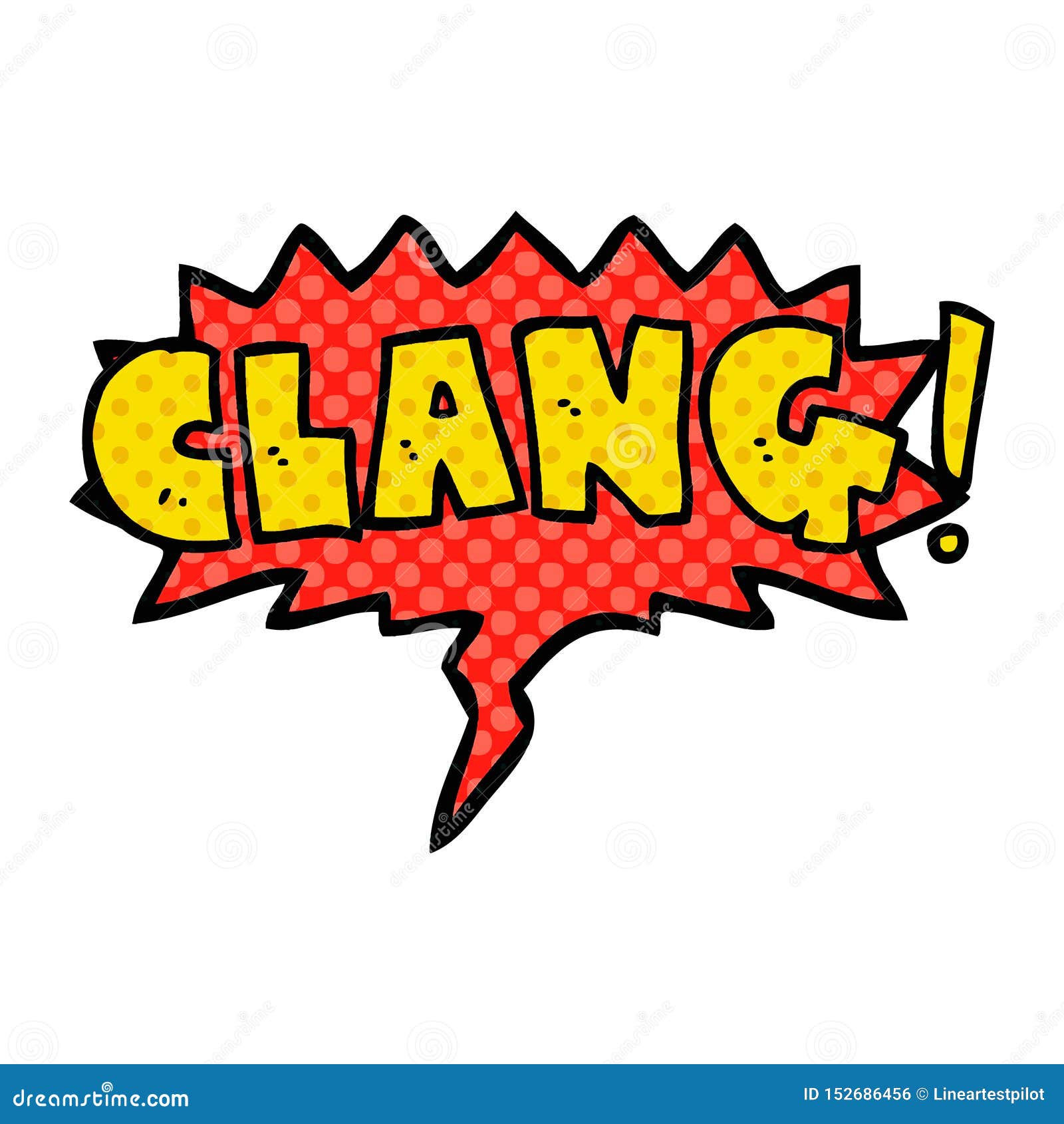 CLANG Comic Speech 3d Text Style Effect High Resolution Cartoon Vector ...