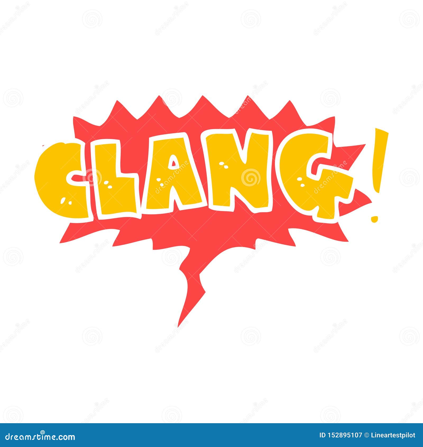 A Creative Cartoon Word Clang and Speech Bubble in Retro Style Stock ...