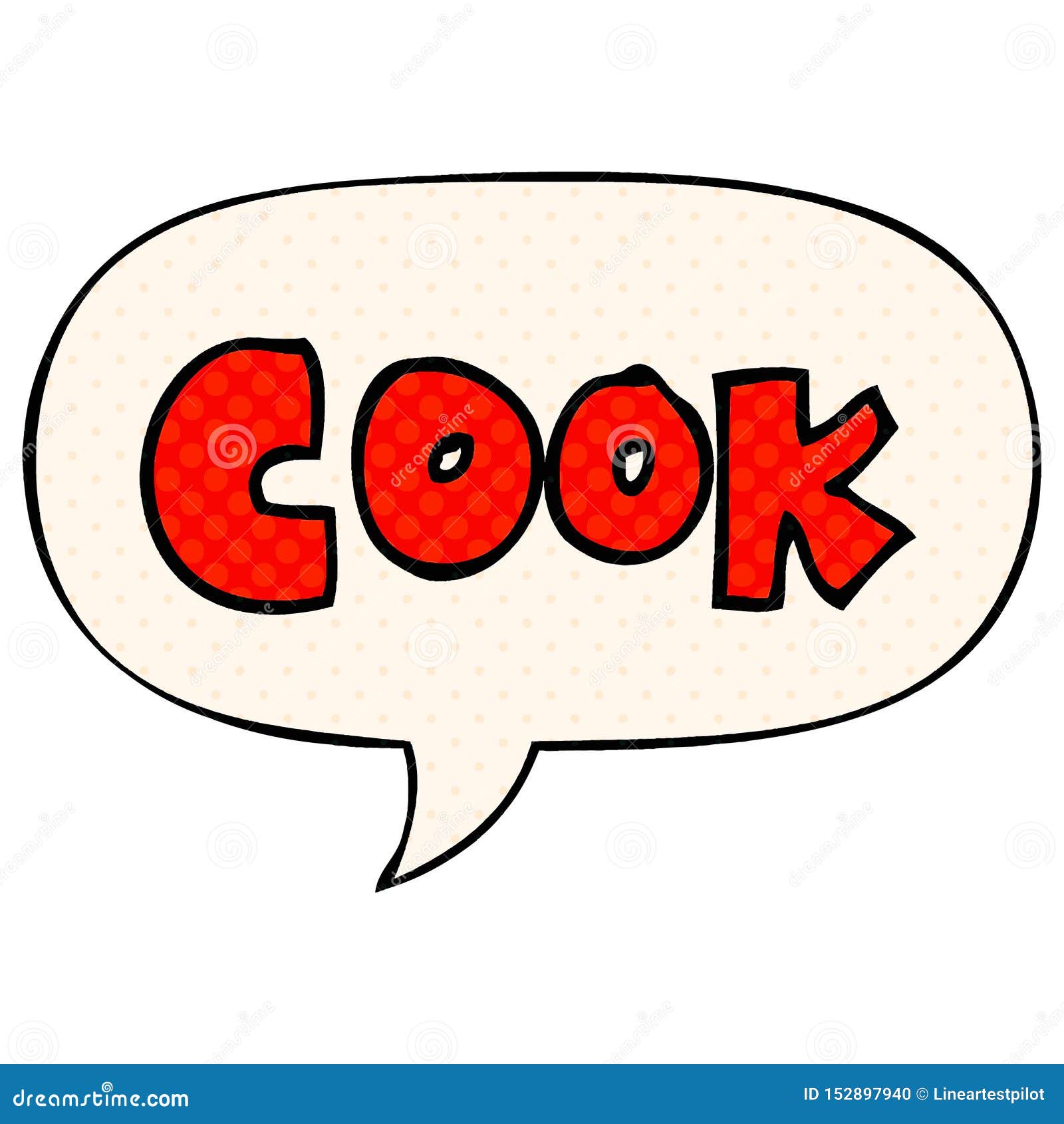 A Creative Cartoon Word Cook and Speech Bubble in Comic Book Style ...