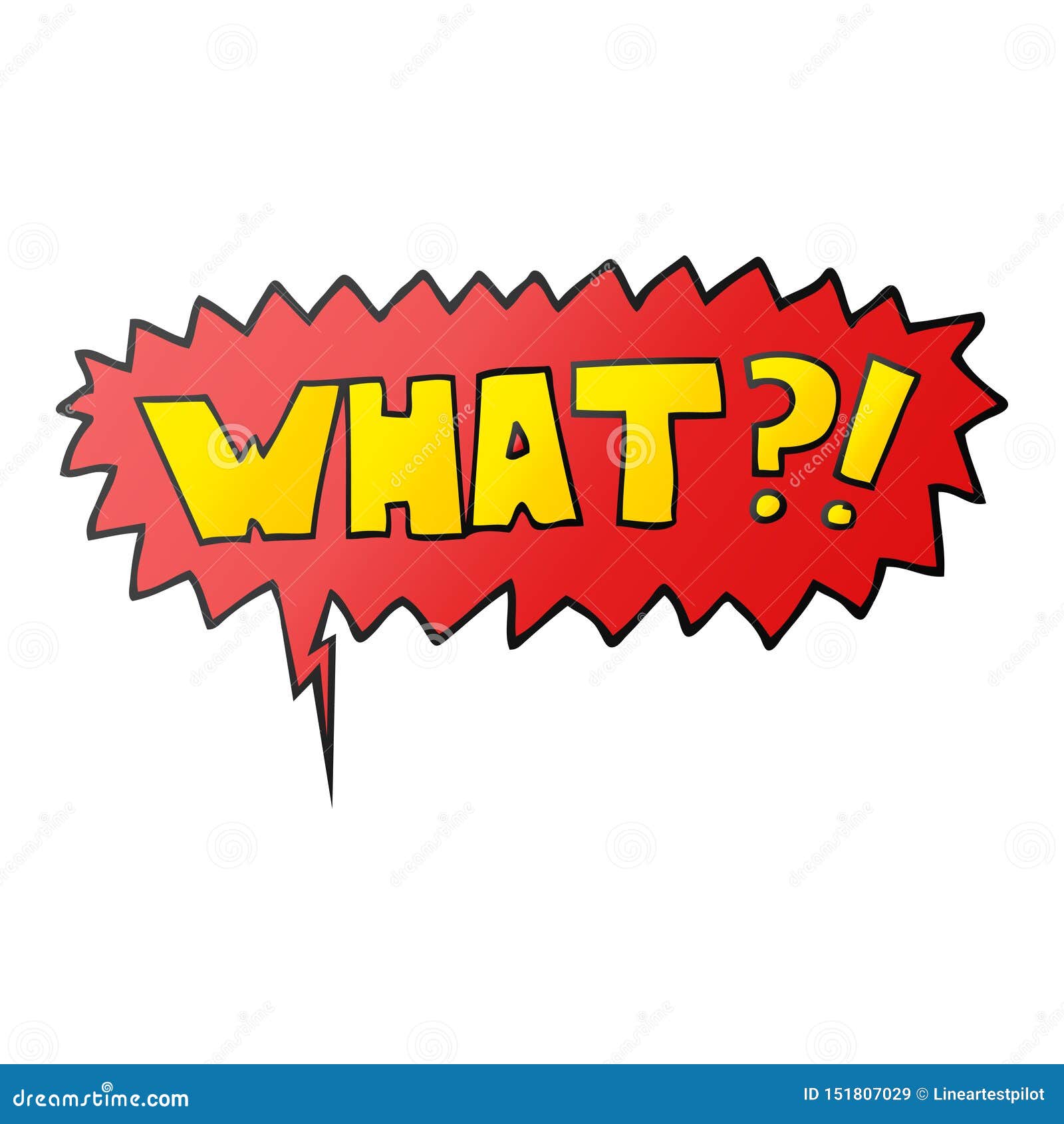 A Creative Cartoon Word What?! and Speech Bubble in Smooth Gradient ...