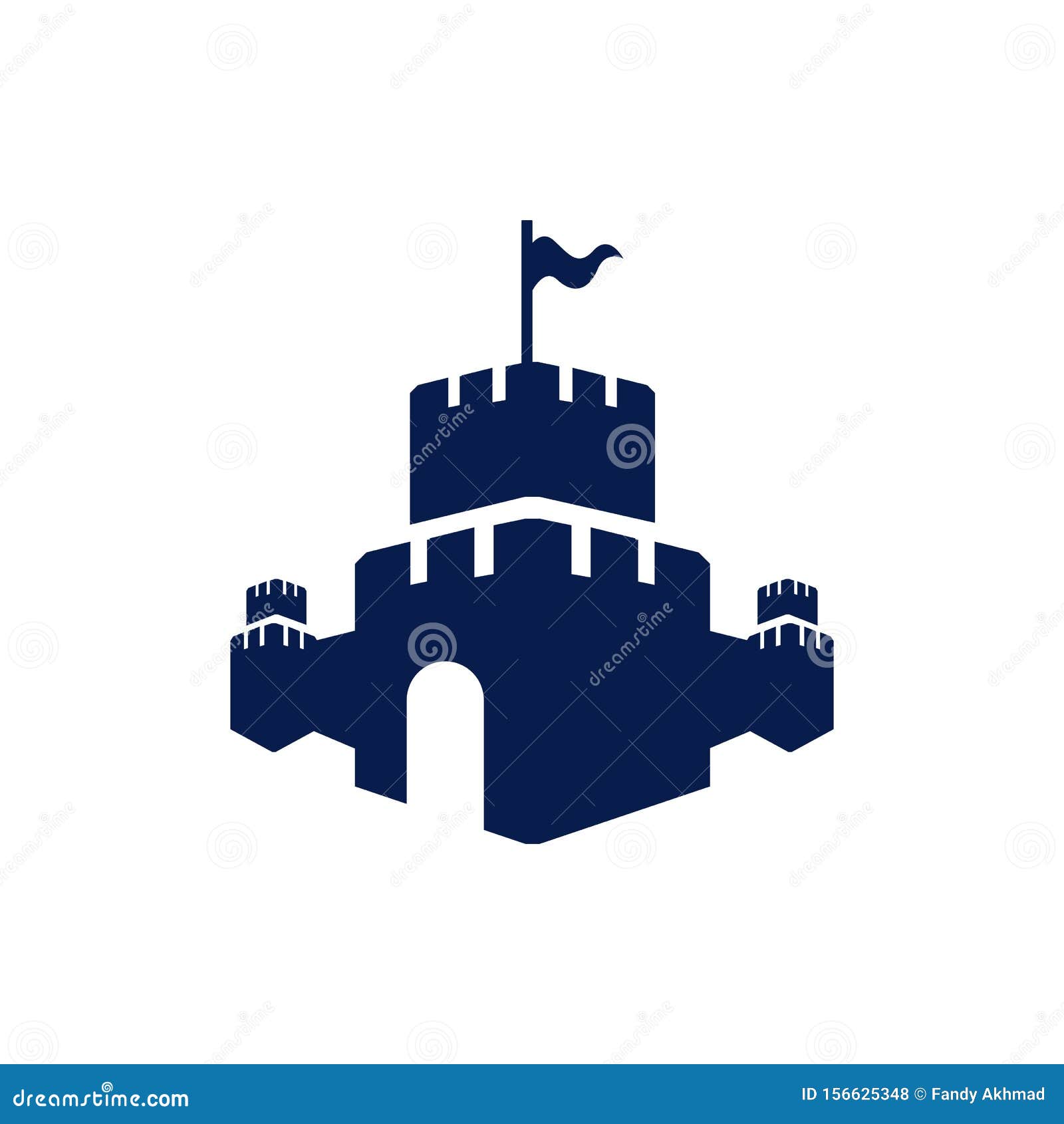 Creative Castle Fortress Logo Vector Design Icon Template Stock Vector ...